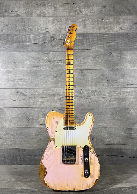 Custom Build 50s White Guard Telecaster 2023 - Pink over | Reverb