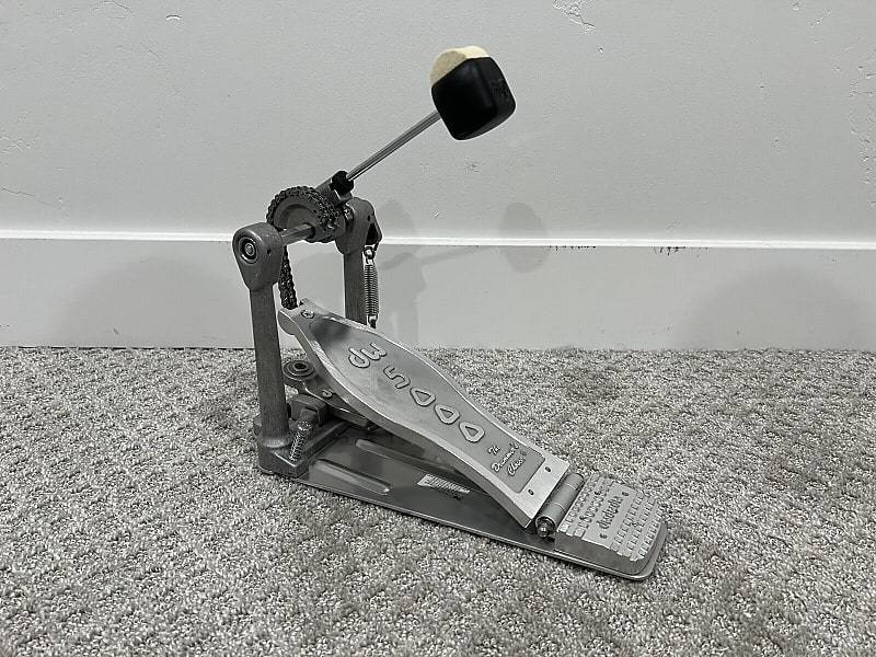 DW 5000 Single Pedal, Double Chain Drive - Raw Aluminum | Reverb
