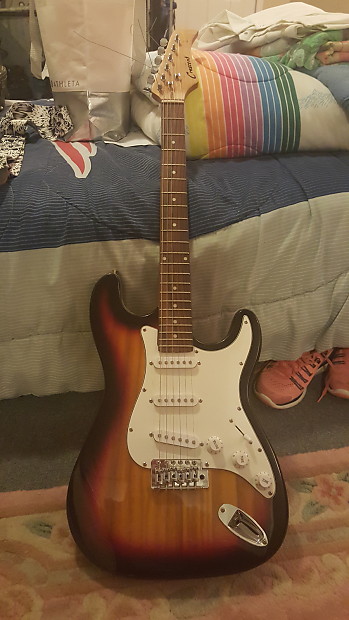 Crescent Strat Copy in Sunburst finish | Reverb