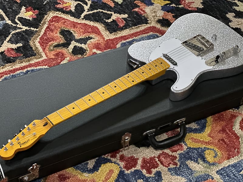 Left Handed Forrest Custom G Bender Telecaster - Silver | Reverb