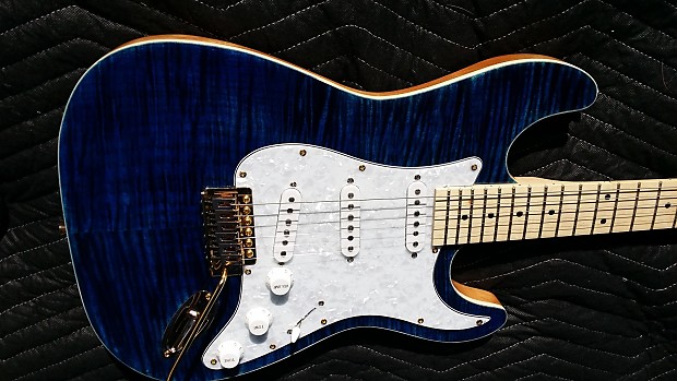 Custom Build Standard Stratocaster - Blue Neon | Reverb