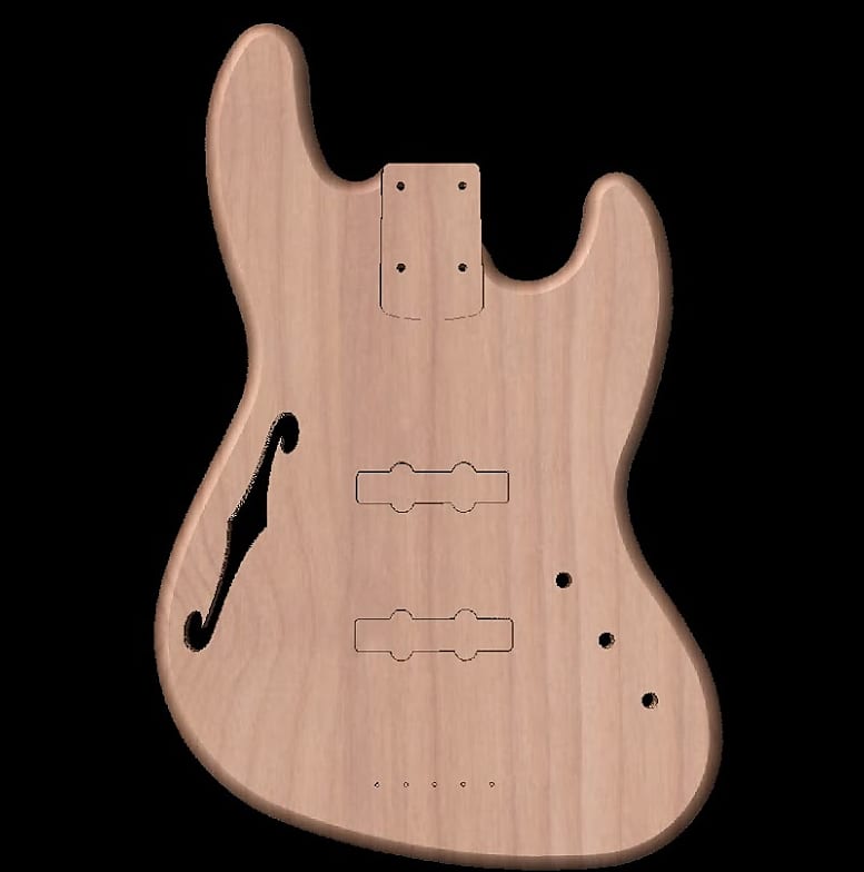 Custom Order Bass Guitar Body, Semi Hollow, Rear Routed, | Reverb