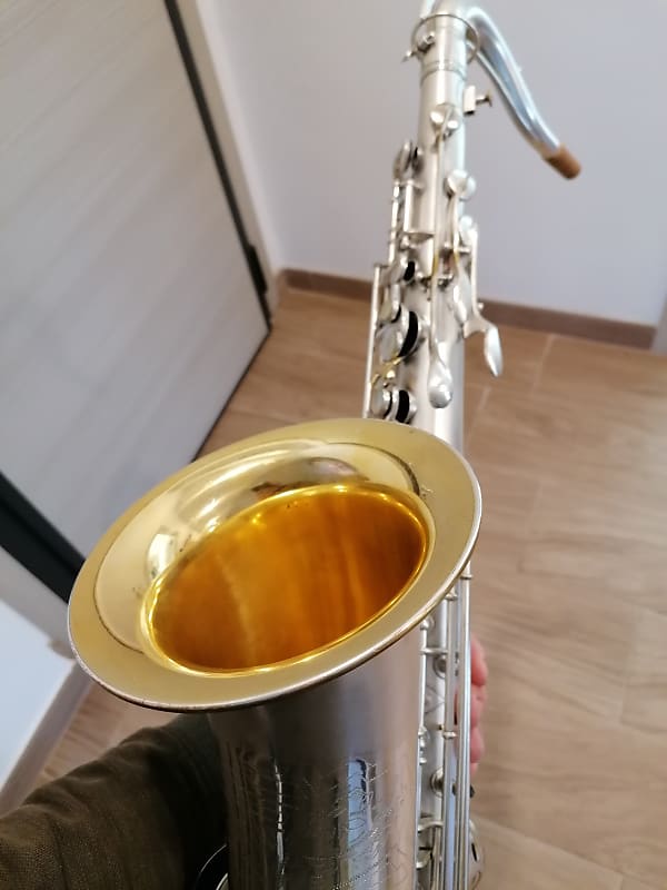 Extremely rare Conn Transitional Art Deco silver-plated tenor | Reverb