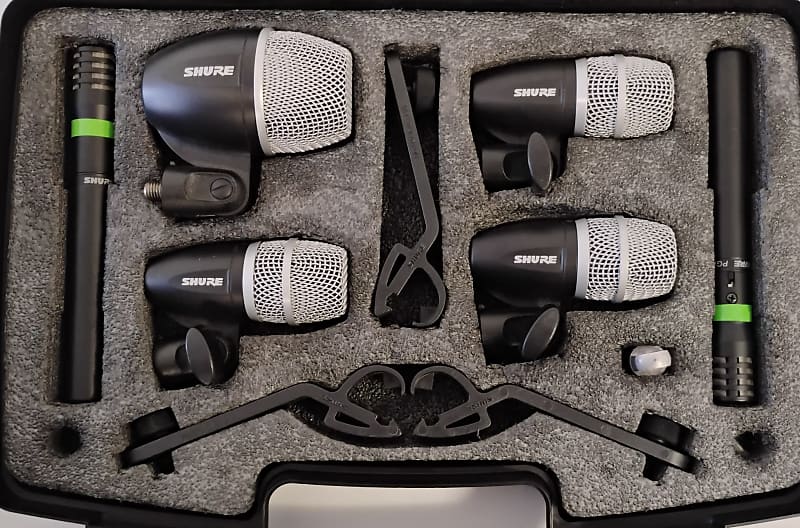Shure Drum Mic Set Inc. 3xPG56 2xPG81 1xPG52 and Case | Reverb UK