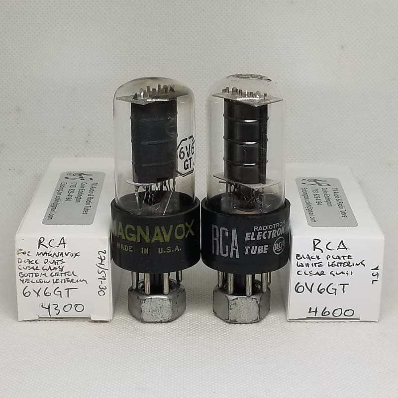 RCA 6V6 Clear Glass Black Plate Matched (6.5%) Pair NOS 6V6GT | Reverb