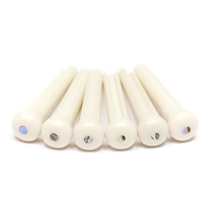 Graph Tech Tusq trad bridge pins white with Paua shell inlay | Reverb