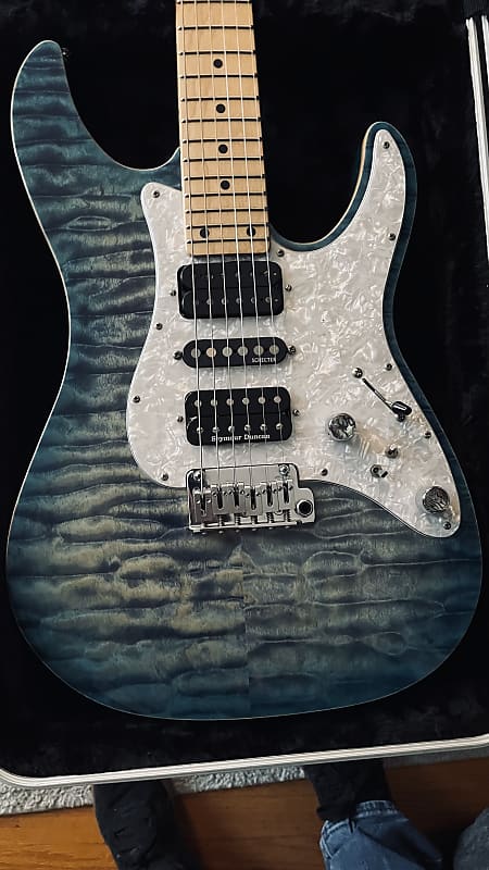 Schecter japan SD-24-ctm 2011-2013 Aqua blue AAA quilt | Reverb