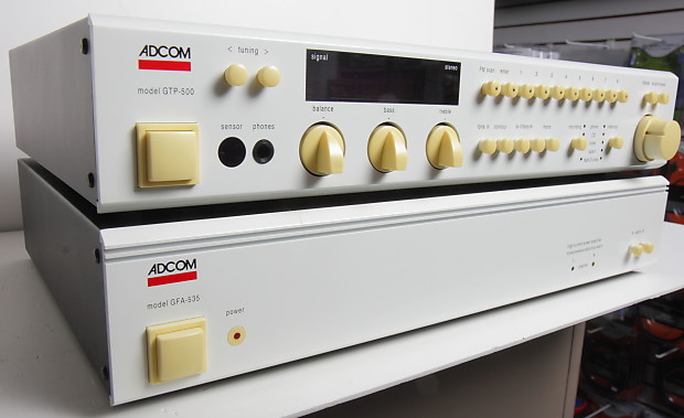 Adcom GFA-535 Vintage Power Amp and GTP-500 Tuner / Pre Amp - | Reverb
