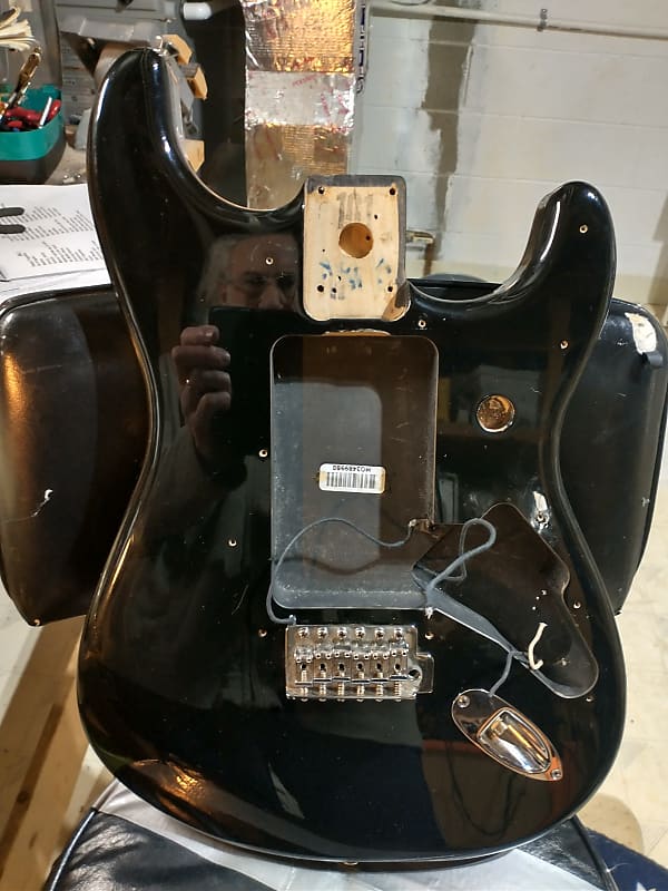 Fender Blacktop Stratocaster Body Swimming Pool Rout | Reverb