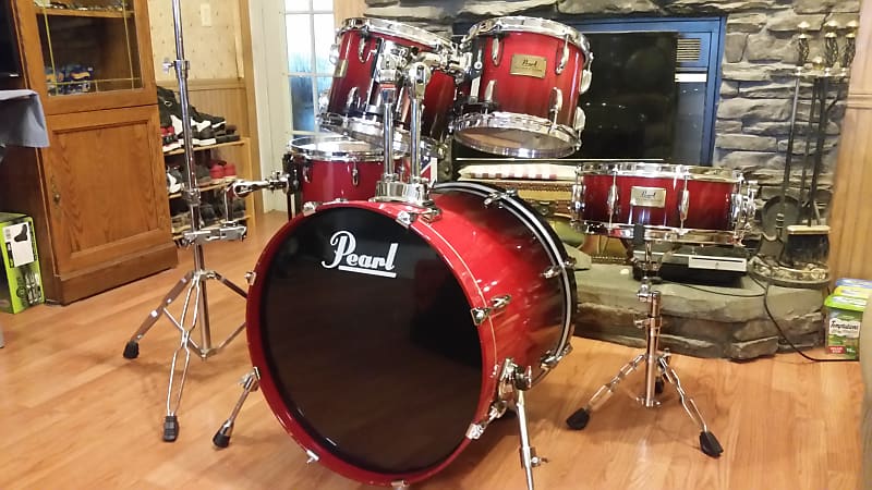 Pearl Session Custom Maple Scarlet Burst | Reverb