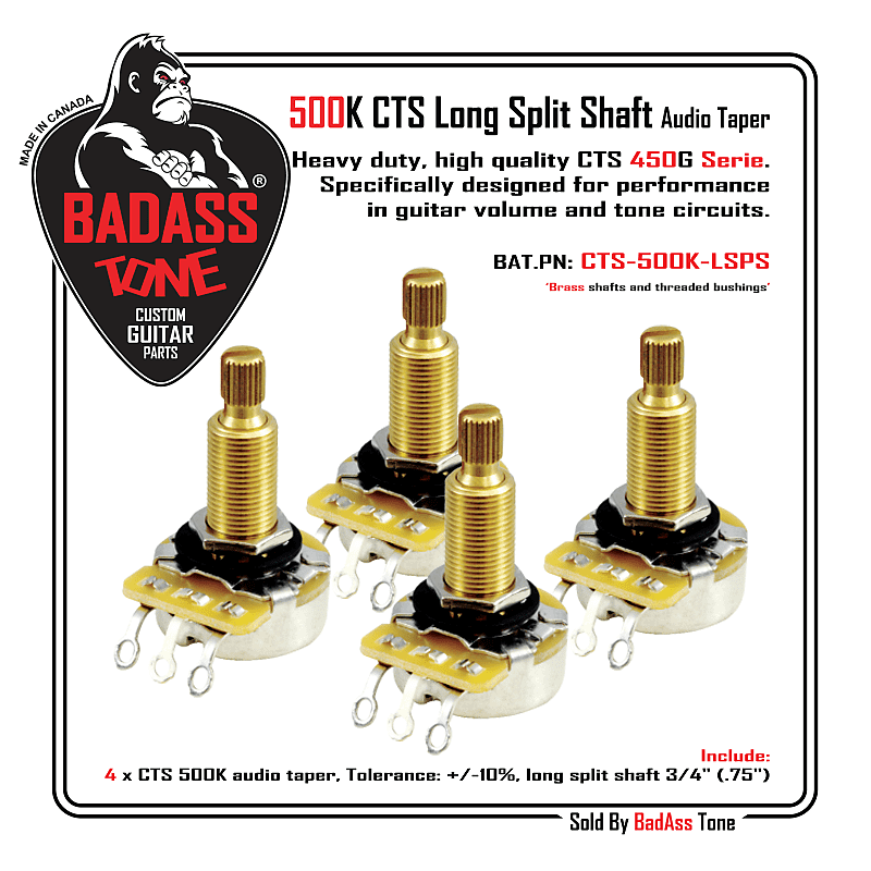 CTS 450G Series - 4 x 500K Long Split Shaft Audio Taper - Pro | Reverb