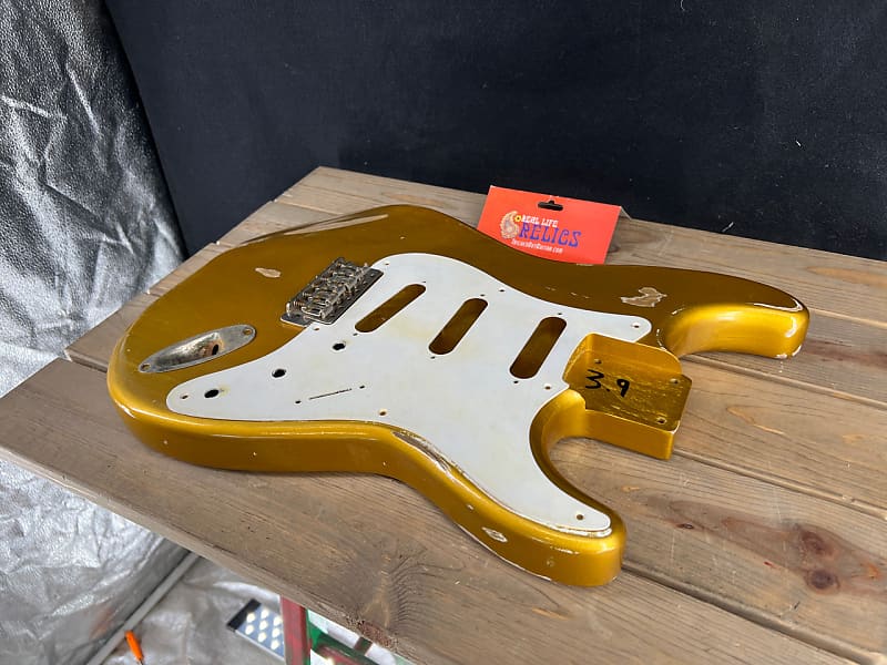 Real Life Relics Custom Class Nitro Strat® Body Aged Gold | Reverb