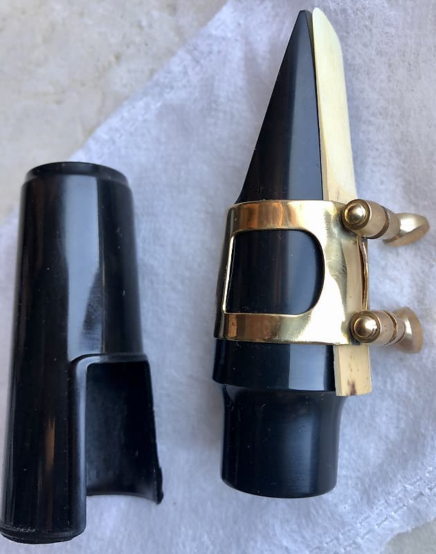 NEW ALTO SAX SAXOPHONE MOUTHPIECE, GOLD LIGATURE, COVER & | Reverb