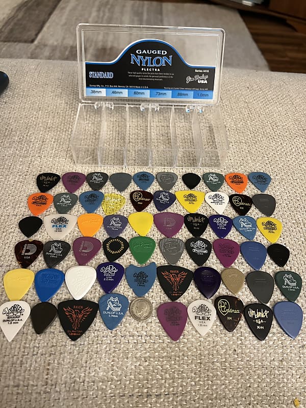 High End Guitar Pick Collection with Dunlop Carrying Case 60 | Reverb