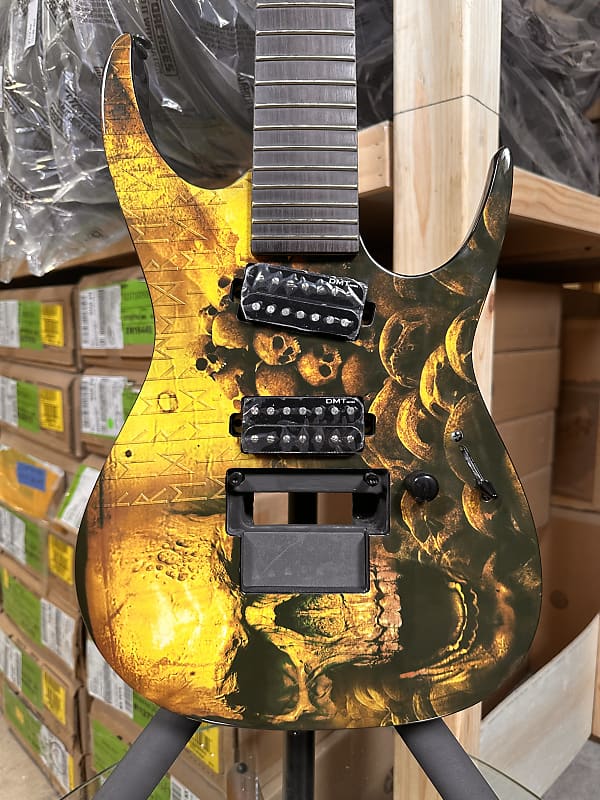 Dean Rusty Cooley Signature Skullz 7-String HUSK with Pickups | Reverb