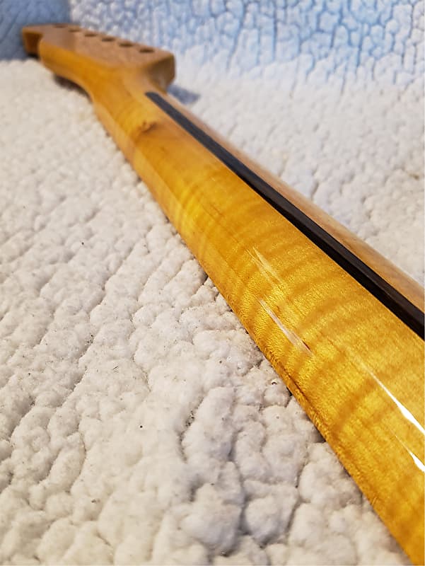 USA made, flame maple,Honey tinted, Roasted neck . Made for a | Reverb