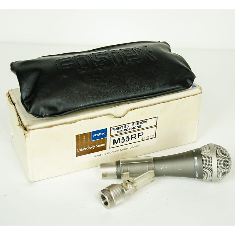 80's Fostex M55RP Printed Ribbon Microphone, Original Box, | Reverb
