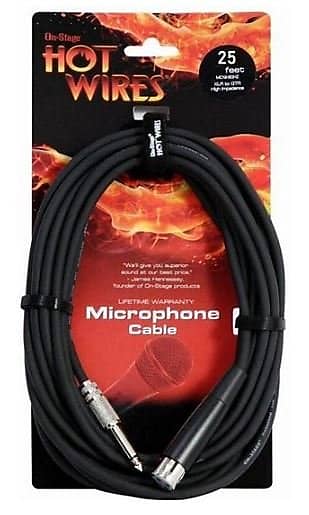 On-Stage MC12-25HZ XLR-QTR 25 Foot Microphone Cable | Reverb