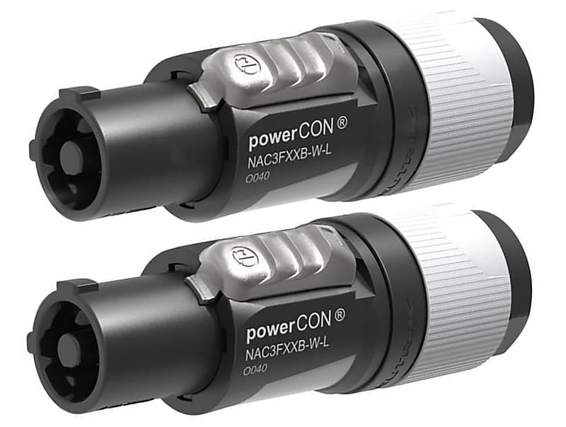 2 Pack Neutrik NAC3FXXB-W-L Powercon Cable End Power Out, | Reverb