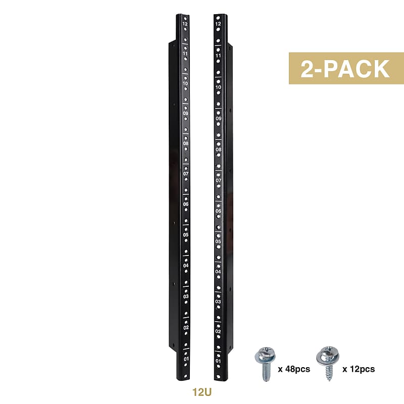 ST-RR-12U / ST-RR-12UX2 | 12U Steel Rack Rails, with Black | Reverb