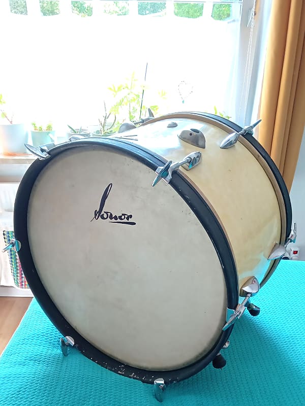 Sonor Vintage early 1950s 21" Teardrop Bass Drum, - White | Reverb