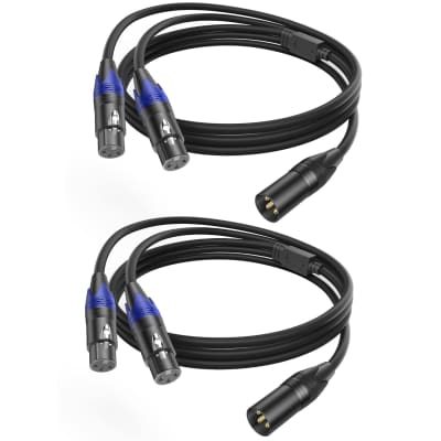1 Male To 2 Female Xlr Y Splitter Micrphone 11.8Inch, 3Pin | Reverb