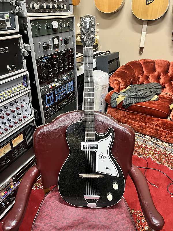 Harmony/Alden H45 Electric Guitar 1960s - Black Sparkle | Reverb