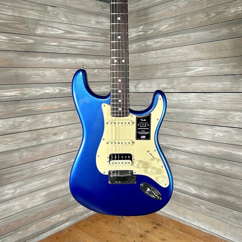 Fender American Ultra Stratocaster HSS Rosewood - Cobalt Blue | Reverb