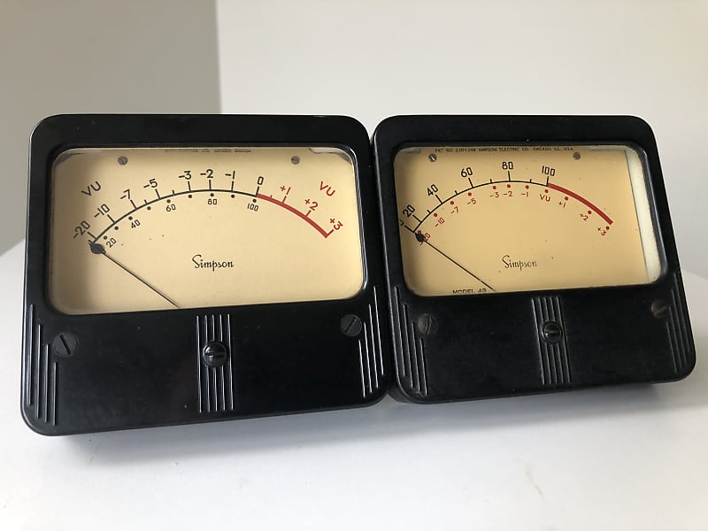 2 x 1950’s Simpson 49 VU meters for Collins RCA Langevin | Reverb UK