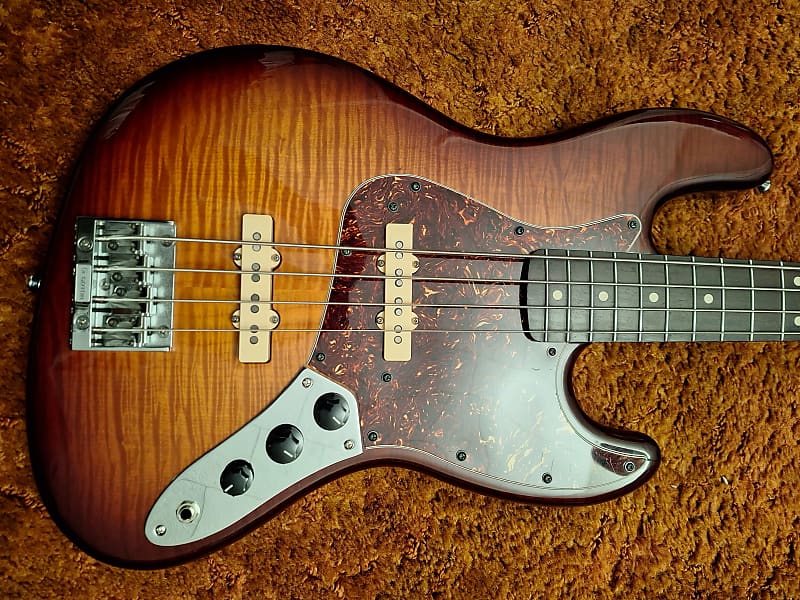 Warmoth Jazz Bass Body Only - Flame Maple Top | Reverb