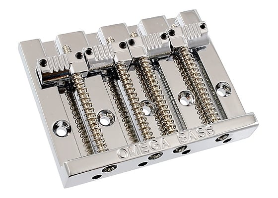 Allparts Omega Bass bridge- grooved saddles.Chrome Badass II | Reverb