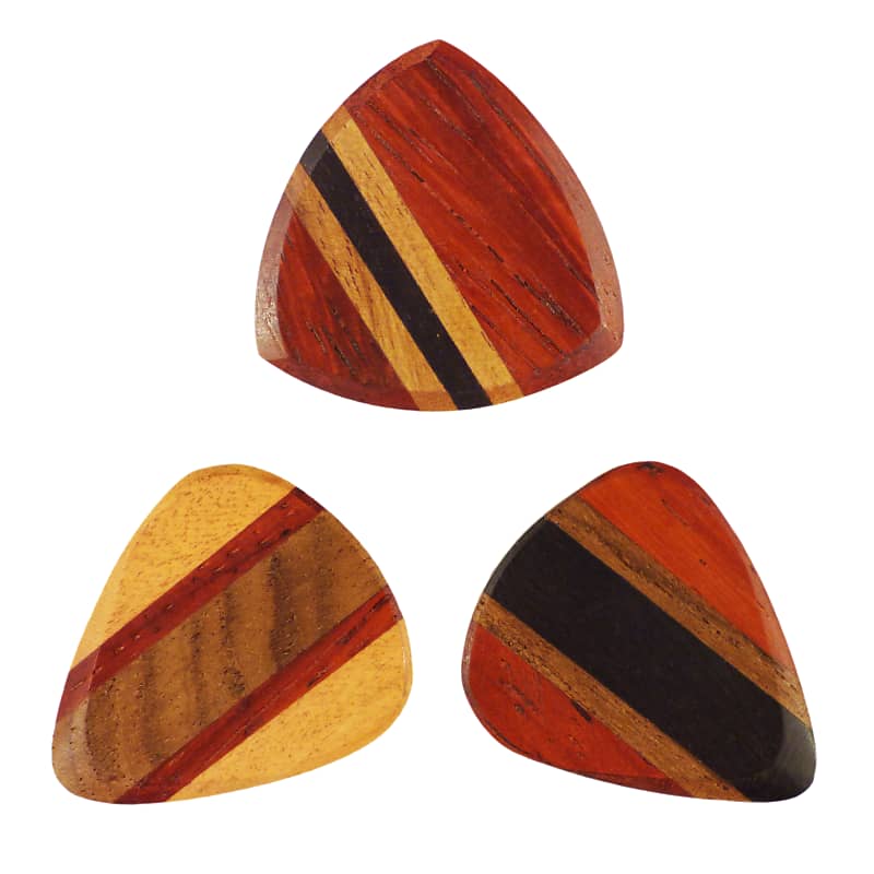Exotic Wood Plectrum 3 Pack - Tri-wood With Ebony, | Reverb Portugal