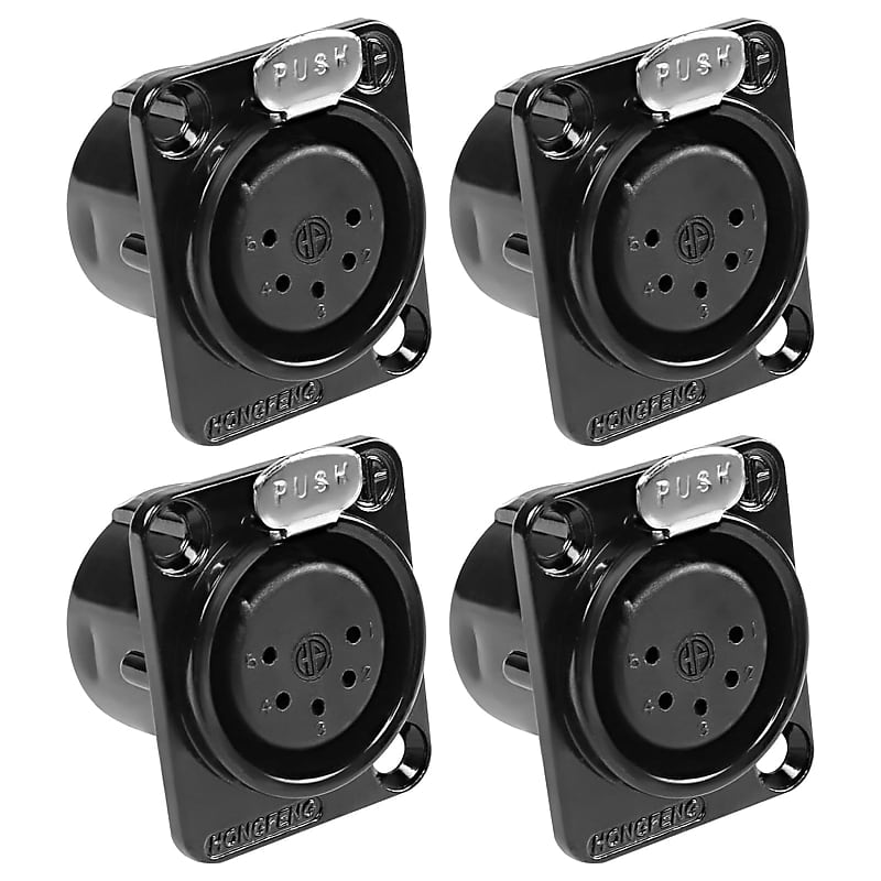 5 Pin Xlr Panel Mount Connector Xlr Female Socket Audio | Reverb