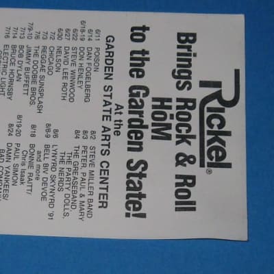 old stock 1991 WNEW-FM 102.7 Where Rock Lives and Rickel (two | Reverb