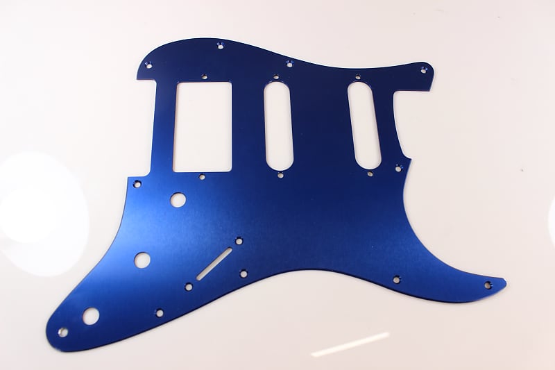 Brushed Blue Anodized Aluminum HSS Strat Pickguard- Fits | Reverb