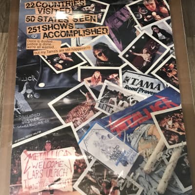 TAMA Lars Ulrich Banner Autographed poster Shirt Swag Bundle. | Reverb