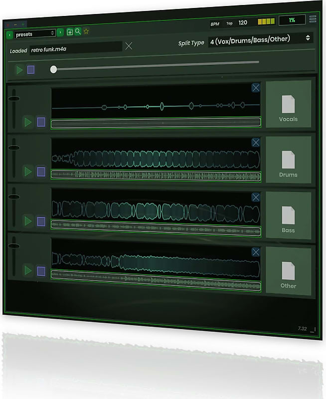 Simple Stems (Download)Source-separation plugin | Reverb