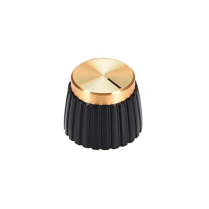 Marshall Style Plastic Potentiometer Knobs (Black & Gold)-3 | Reverb