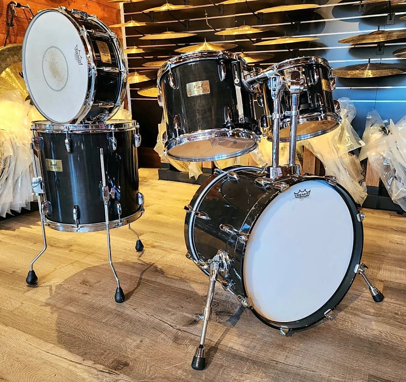 Used Pearl Session Custom Maple 5pc Drum Set Ebony Lacquer | Reverb