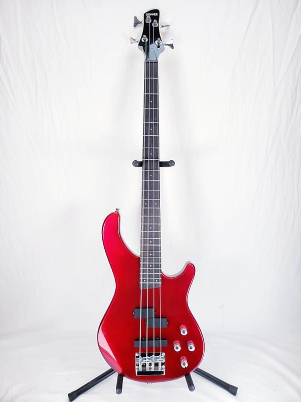 Donner DPJ-100 4-String Red Electric Bass Guitar | Reverb