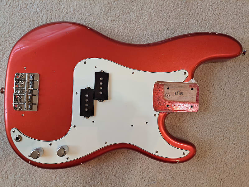MJT Loaded Precision Bass Body - Candy Apple Red | Reverb