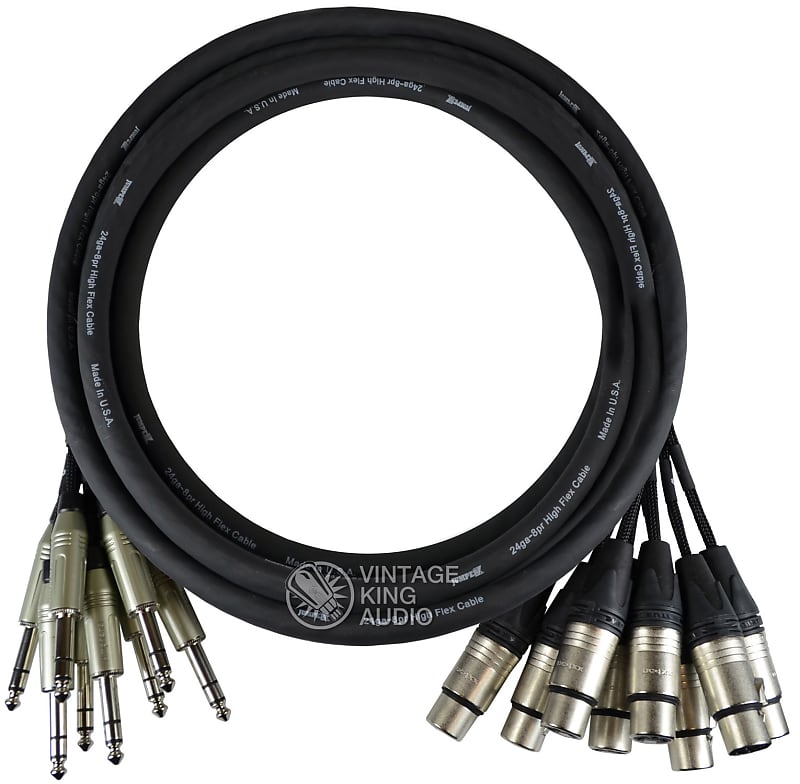 Vintage King Project Eight-Channel TRS - XLRF Snake - 5' | Reverb