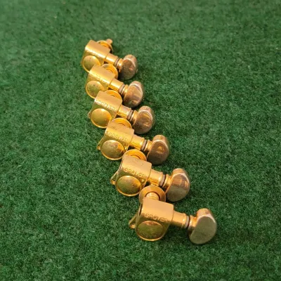 Grover 406C Mini Rotomatic Guitar Tuners 6 Inline Gold | Reverb