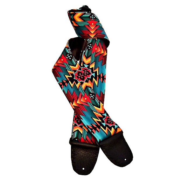 Southwest Native American Motif Artisan Handmade Guitar Strap | Reverb