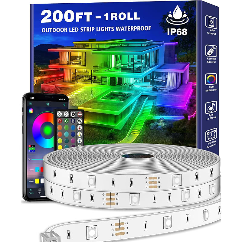 200Ft Outdoor Led Strip Lights Waterproof 1 Roll,Ip68 Outside | Reverb