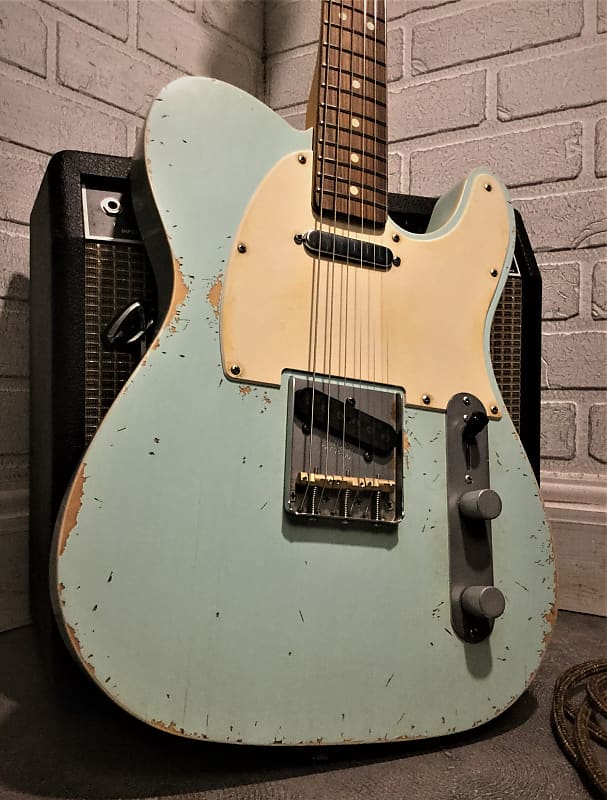 Relic Fender Telecaster Electric Guitar Road Worn Blue | Reverb