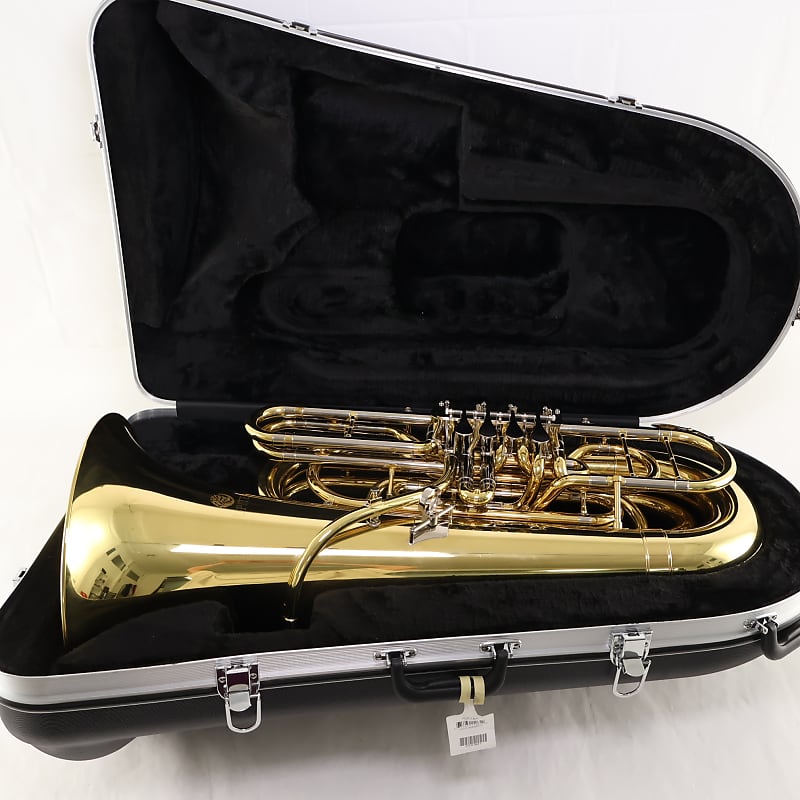 Jupiter Model JTU1140 3/4 BBb Tuba 4 Valve Rotary Front | Reverb