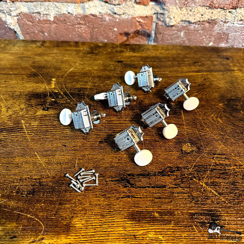 Kluson Deluxe Double Line 3x3 Button Tuners (2020s - White) | Reverb