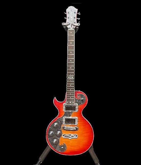 Teye Fox Red Burst (Left Handed) w/ Dragon Backplate Electric | Reverb