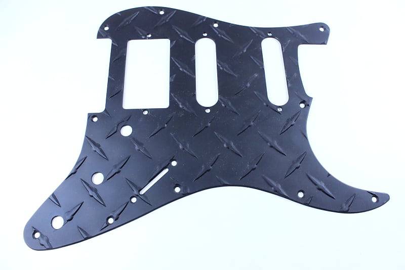 Matte Black Aluminum Diamond Plate HSS Pickguard fits Fender | Reverb